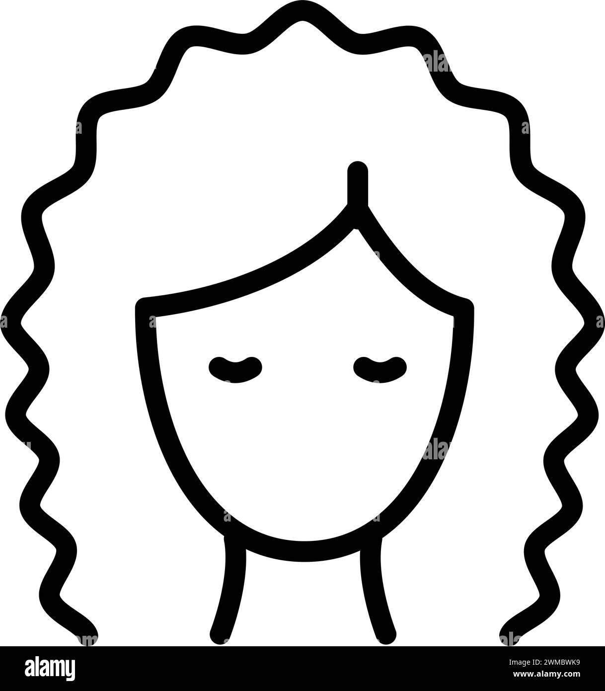 Curling hair icon. Linear vector illustration from beauty collection ...