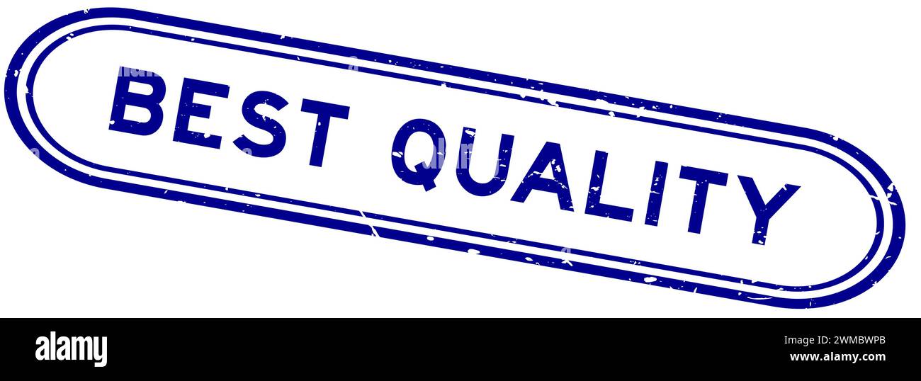 Grunge blue best quality word rubber seal stamp on white background ...