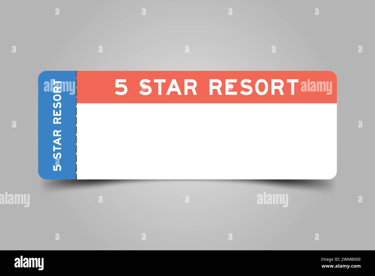 Blue and orange color ticket with word 5 star resor and white copy ...