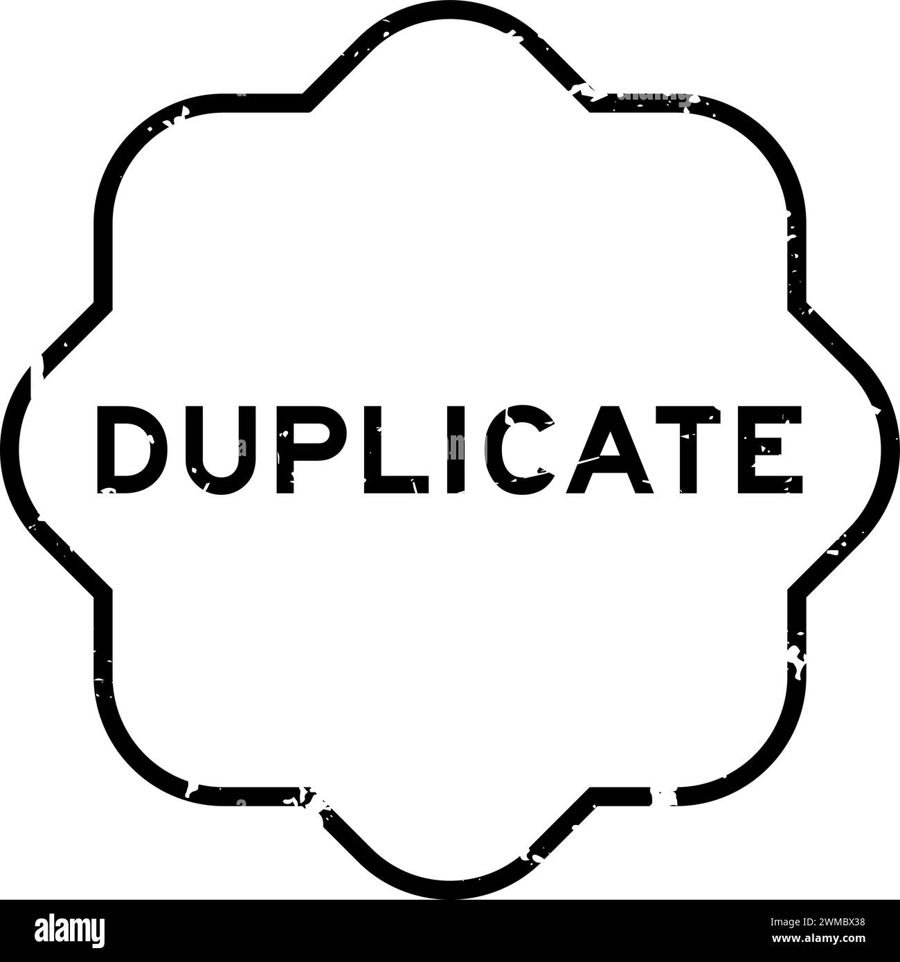 Grunge black duplicate word rubber seal stamp on white background Stock ...