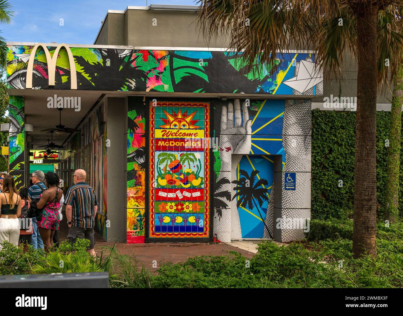 Miami, FL - US - Feb 10, 2024 View of McDonalds fast-food restaurant ...