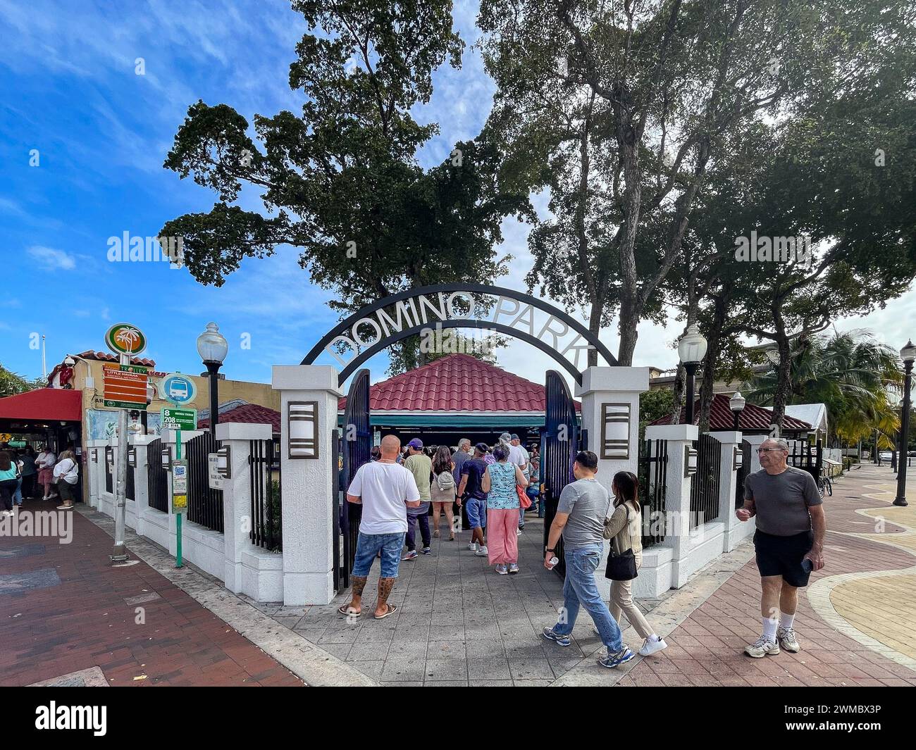 Miami, FL - US - Feb 10, 2024 Máximo Gómez Park in Little Havana, known ...