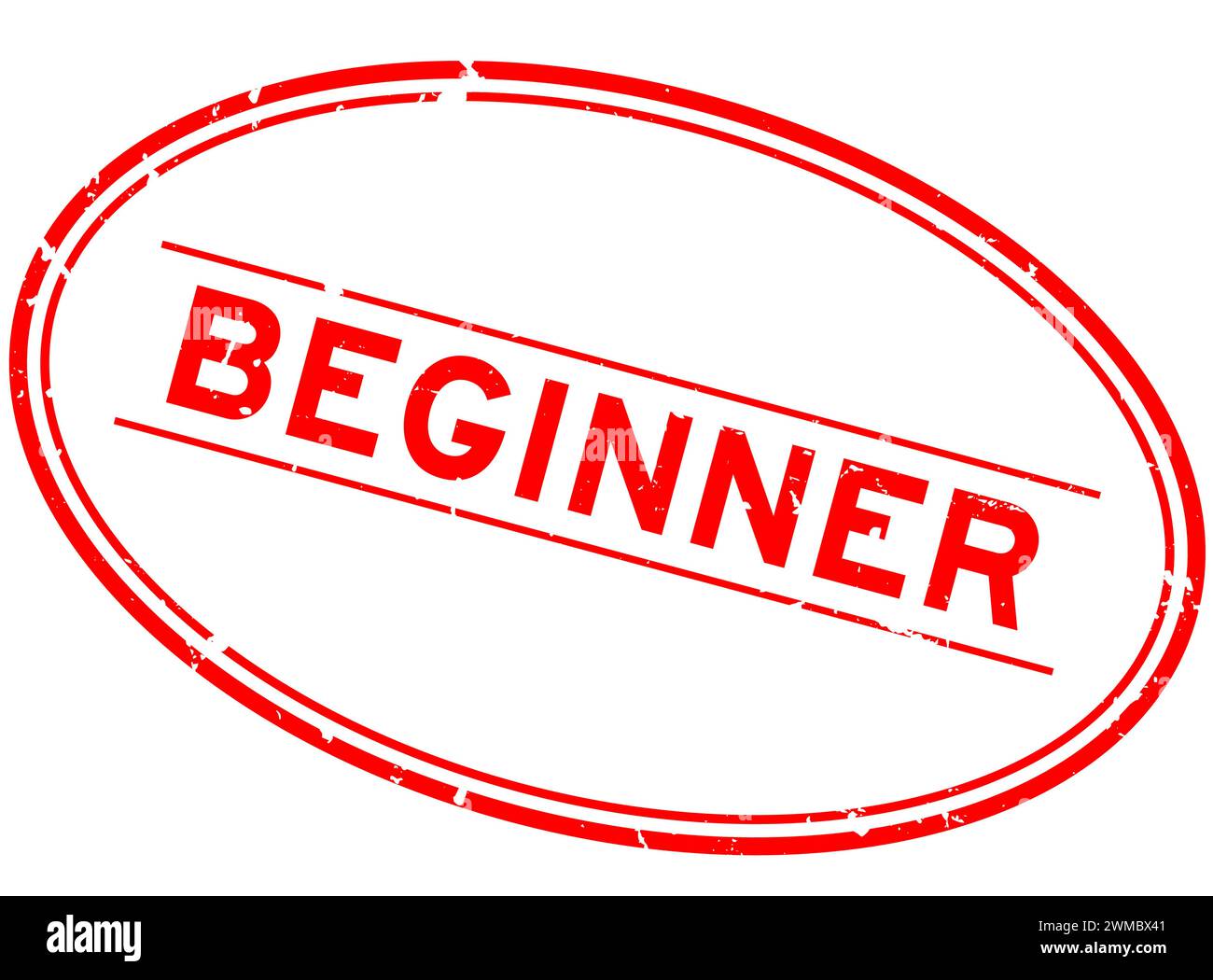 Grunge red beginner word oval rubber seal stamp on white background Stock Vector Image & Art - Alamy