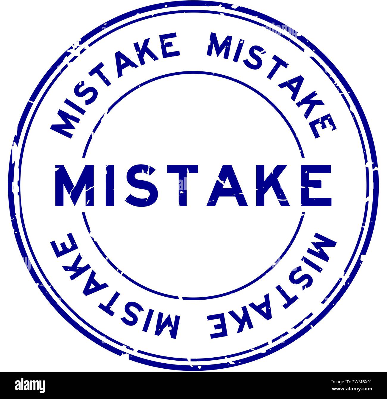 Grunge blue mistake word round rubber seal stamp on white background Stock Vector Image & Art ...