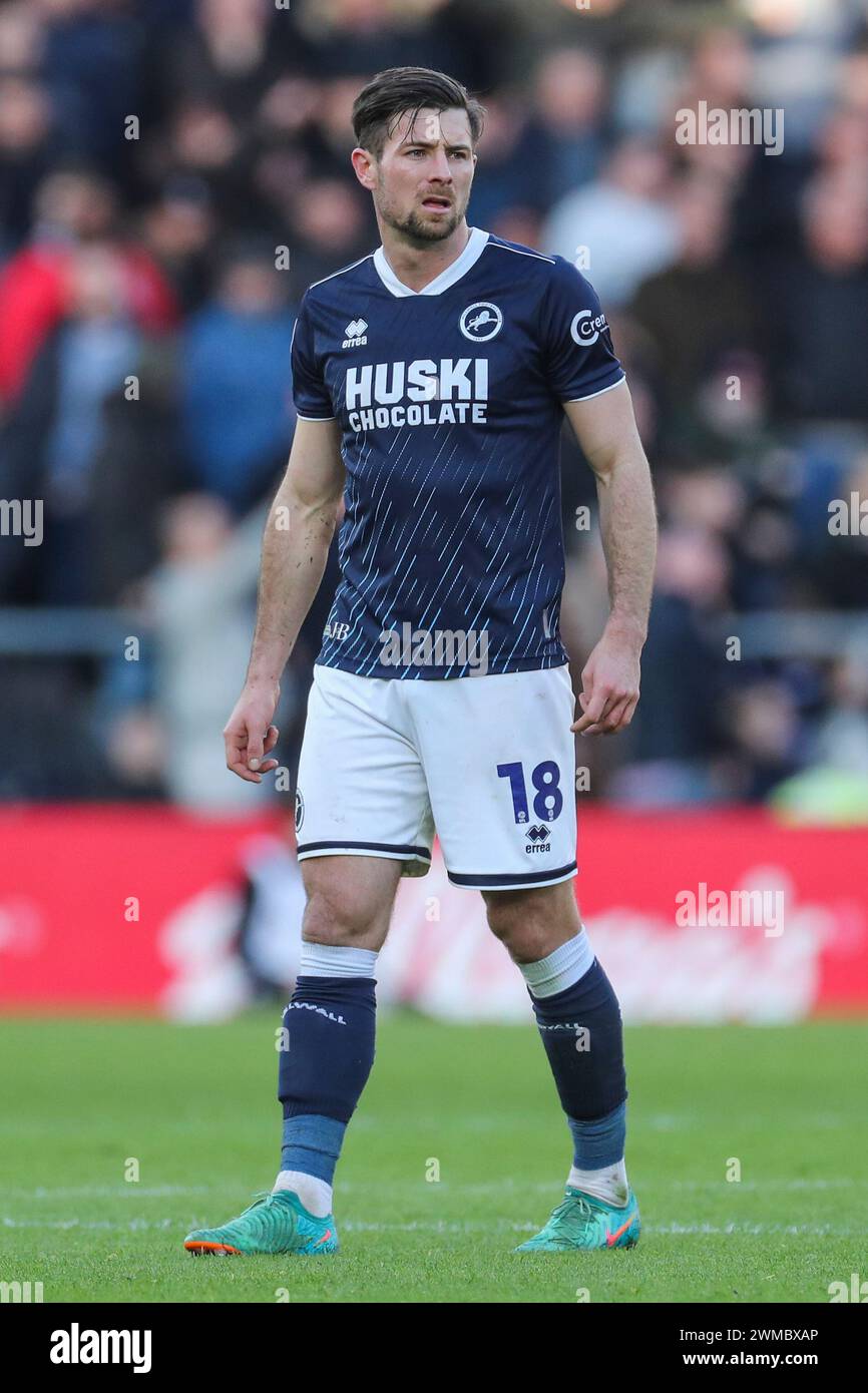 Southampton, UK. 24th Feb, 2024. Millwall defender Ryan Leonard (18 ...