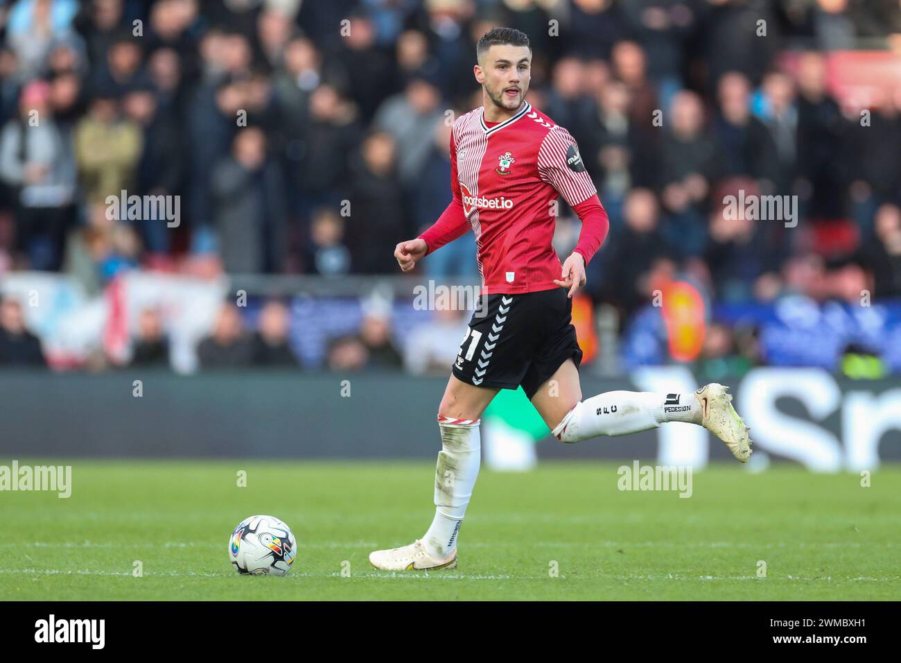 Southampton, UK. 24th Feb, 2024. Southampton defender Taylor Harwood ...