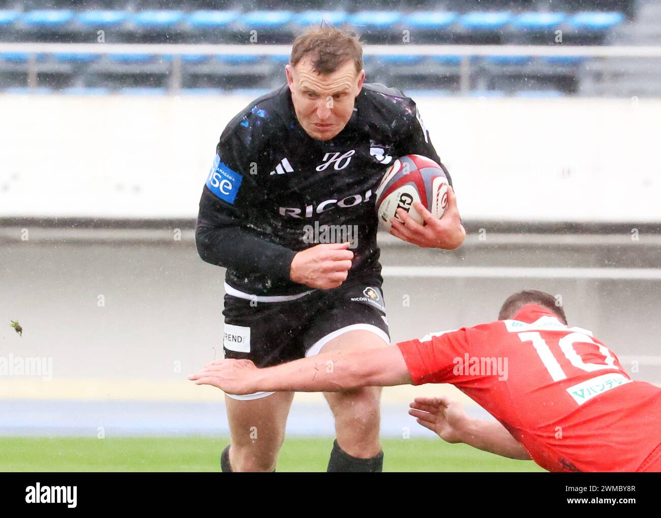 February 25, 2024, Tokyo, Japan - Ricoh Black Rams center Hadleigh ...