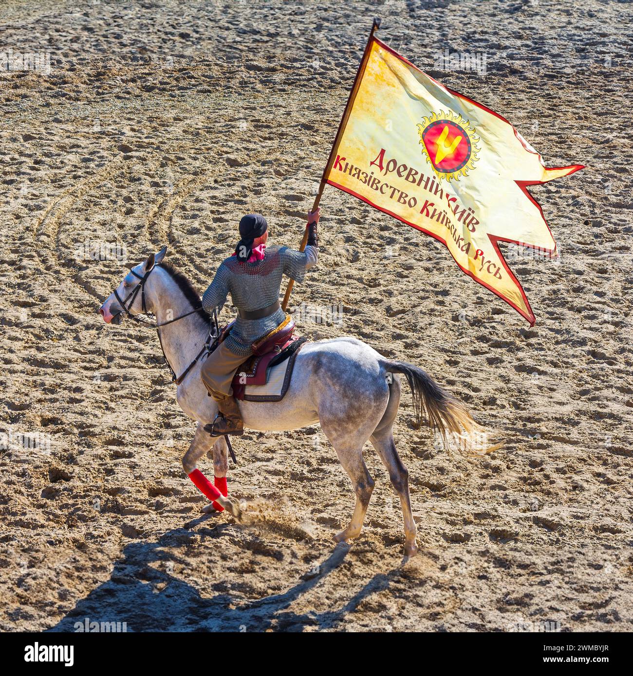 Ancient Slavic warrior on horseback Stock Photo - Alamy