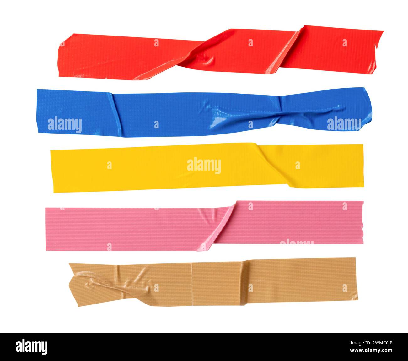 Top view of multicolor adhesive vinyl tape or cloth tape stripe is ...