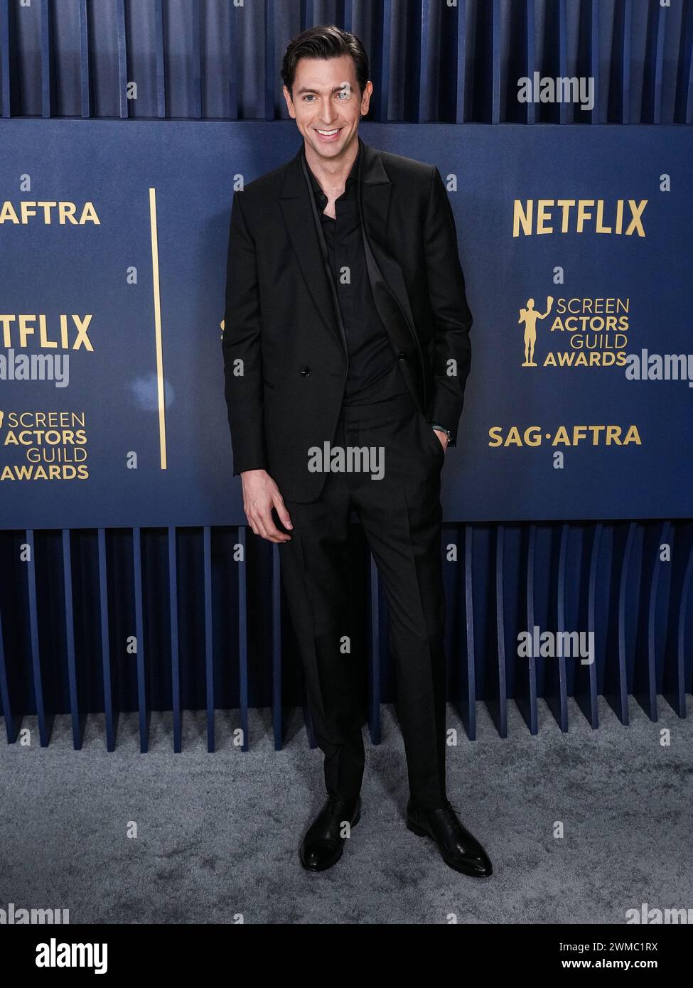Los Angeles, USA. 24th Feb, 2024. Nicholas Braun walking on the red ...
