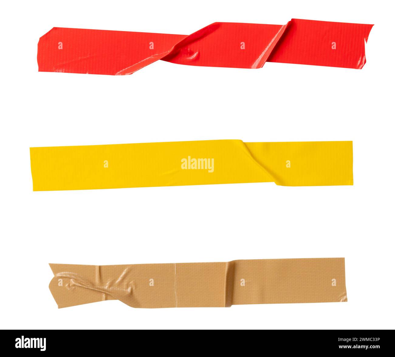 Top view set of multicolor adhesive vinyl tape or cloth tape stripe is ...