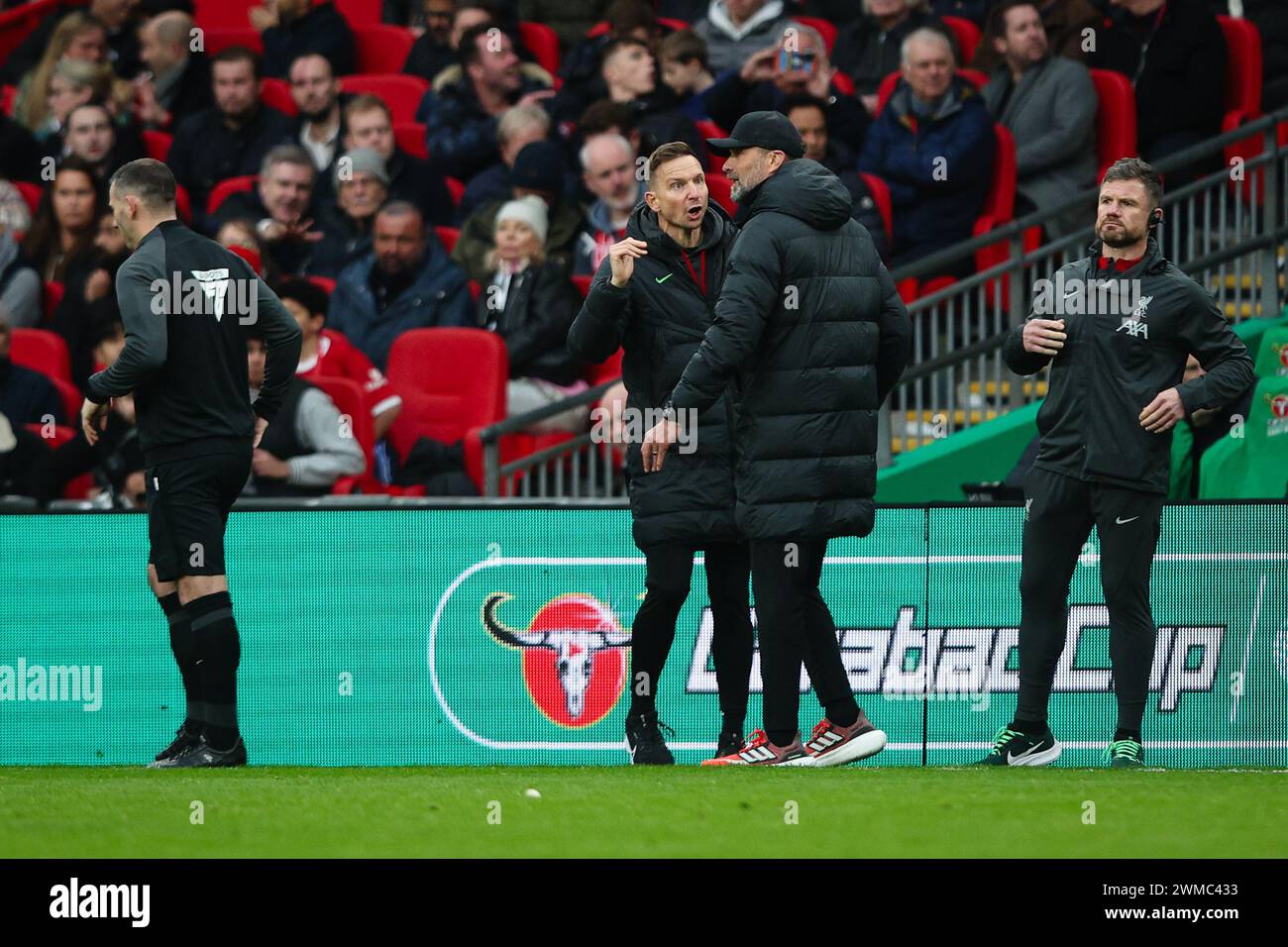 LONDON, UK - 25th Feb 2024: Liverpool assistant manager Pepijn Lijnders ...