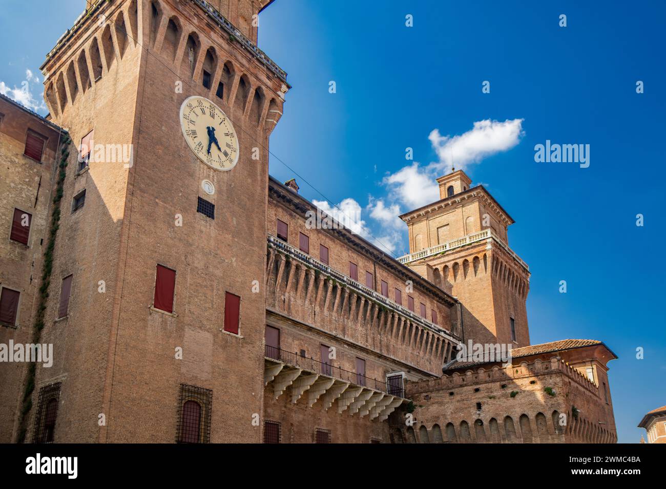Ferrara, Emilia Romagna, Italy. The imposing Estense castle, built by ...