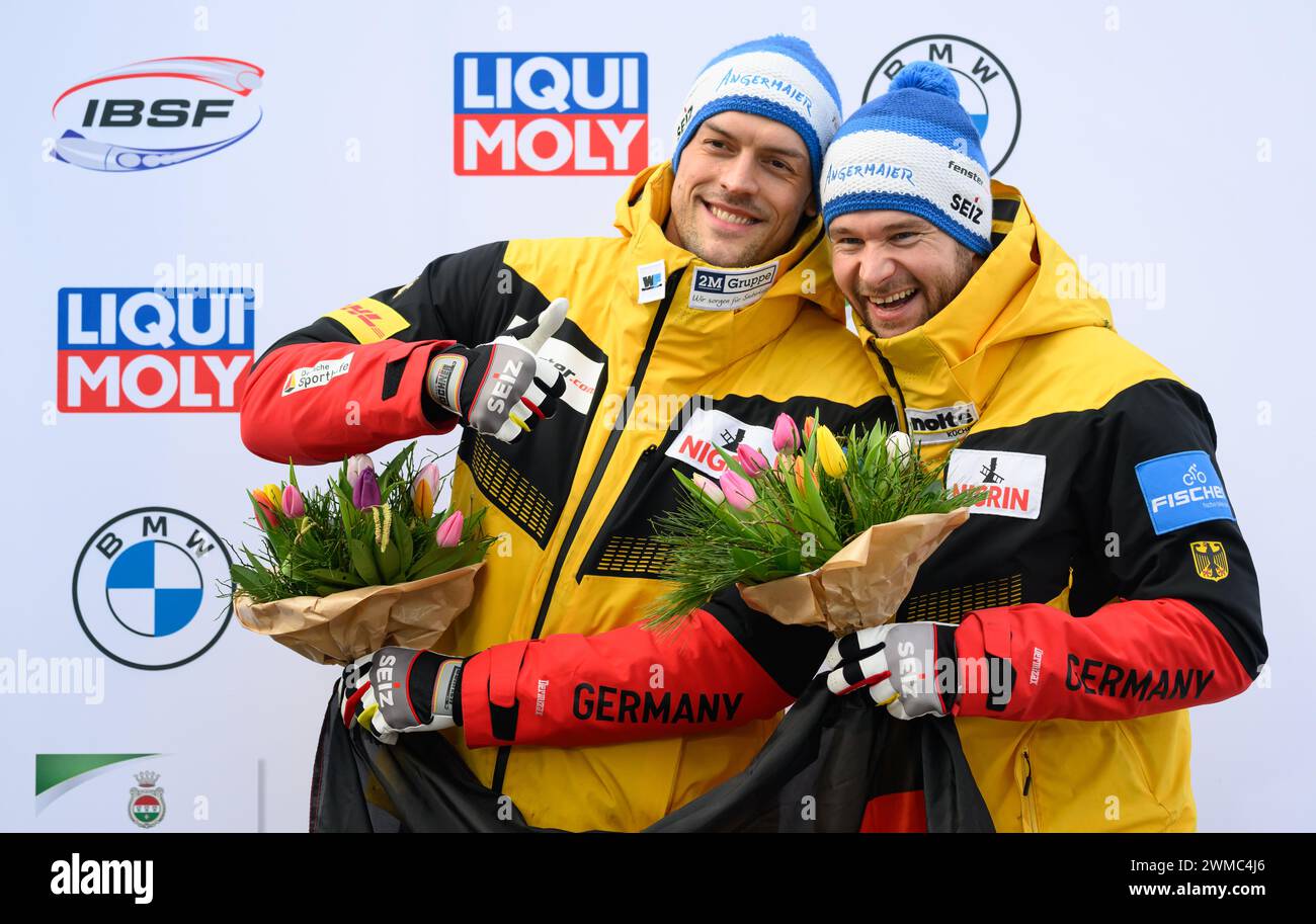 25 February 2024, North Rhine-Westphalia, Winterberg: Bobsleigh: World ...