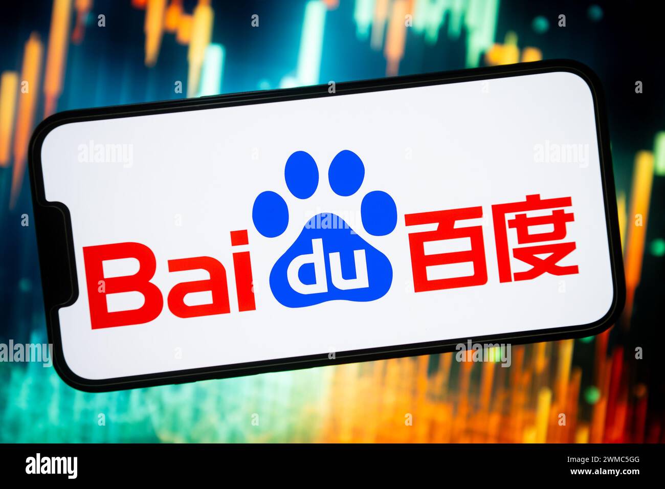 In this photo illustration, a Baidu logo seen displayed on a smartphone ...