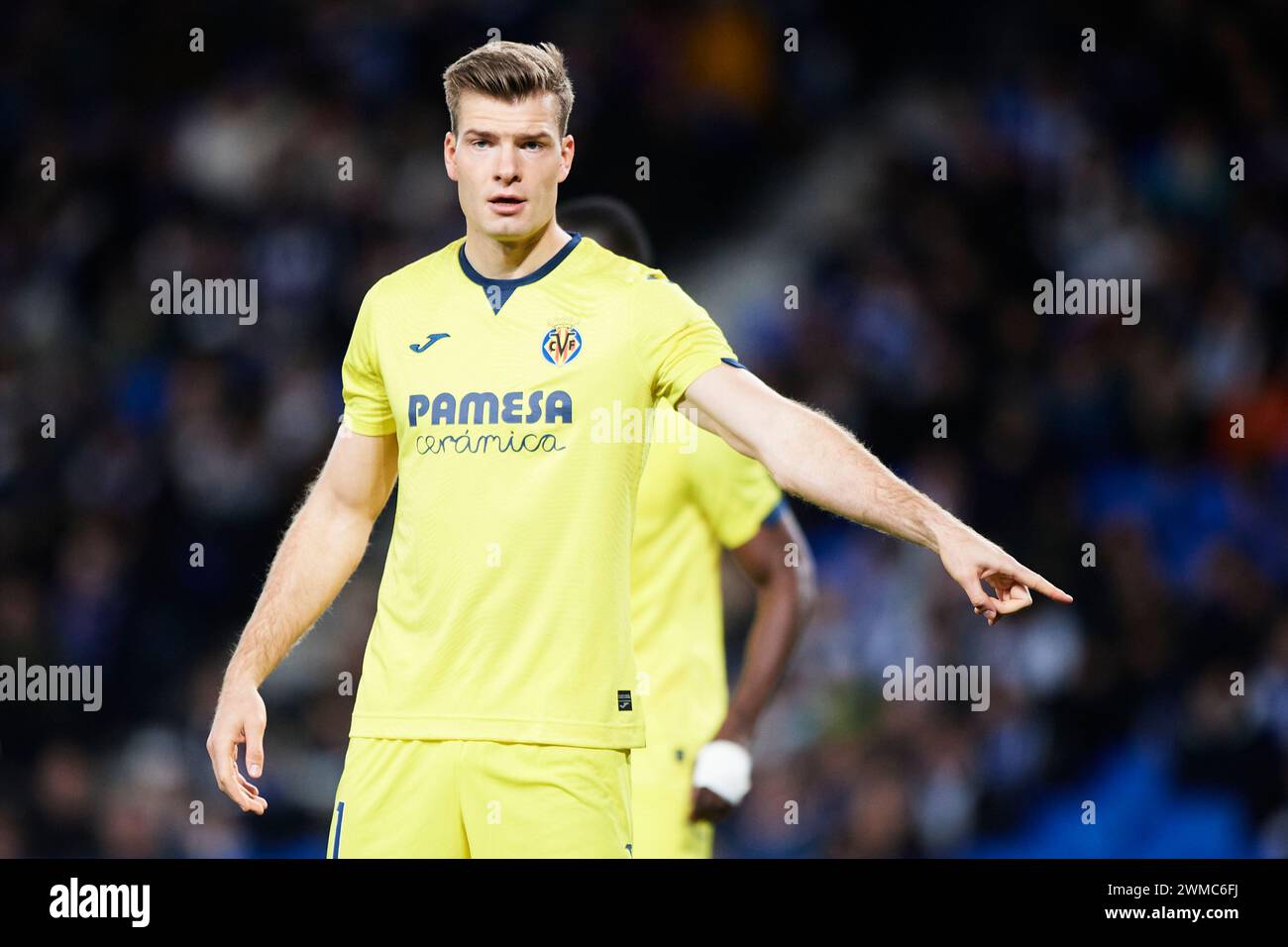 Alexander Sorloth of Real Sociedad reacts during the LaLiga EA Sports ...