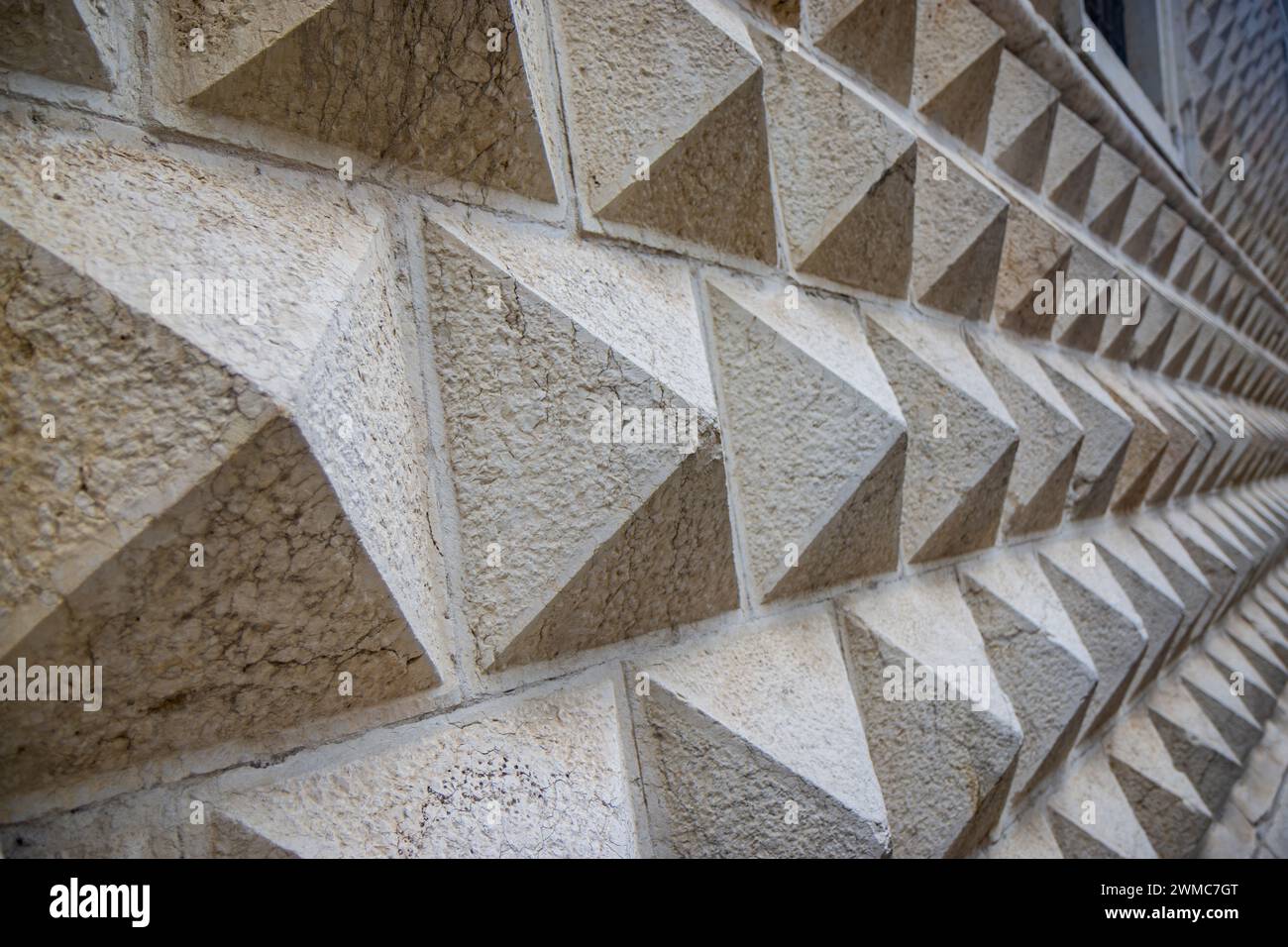 Ferrara, Emilia Romagna, Italy. A detail of the Diamond Palace with its ...