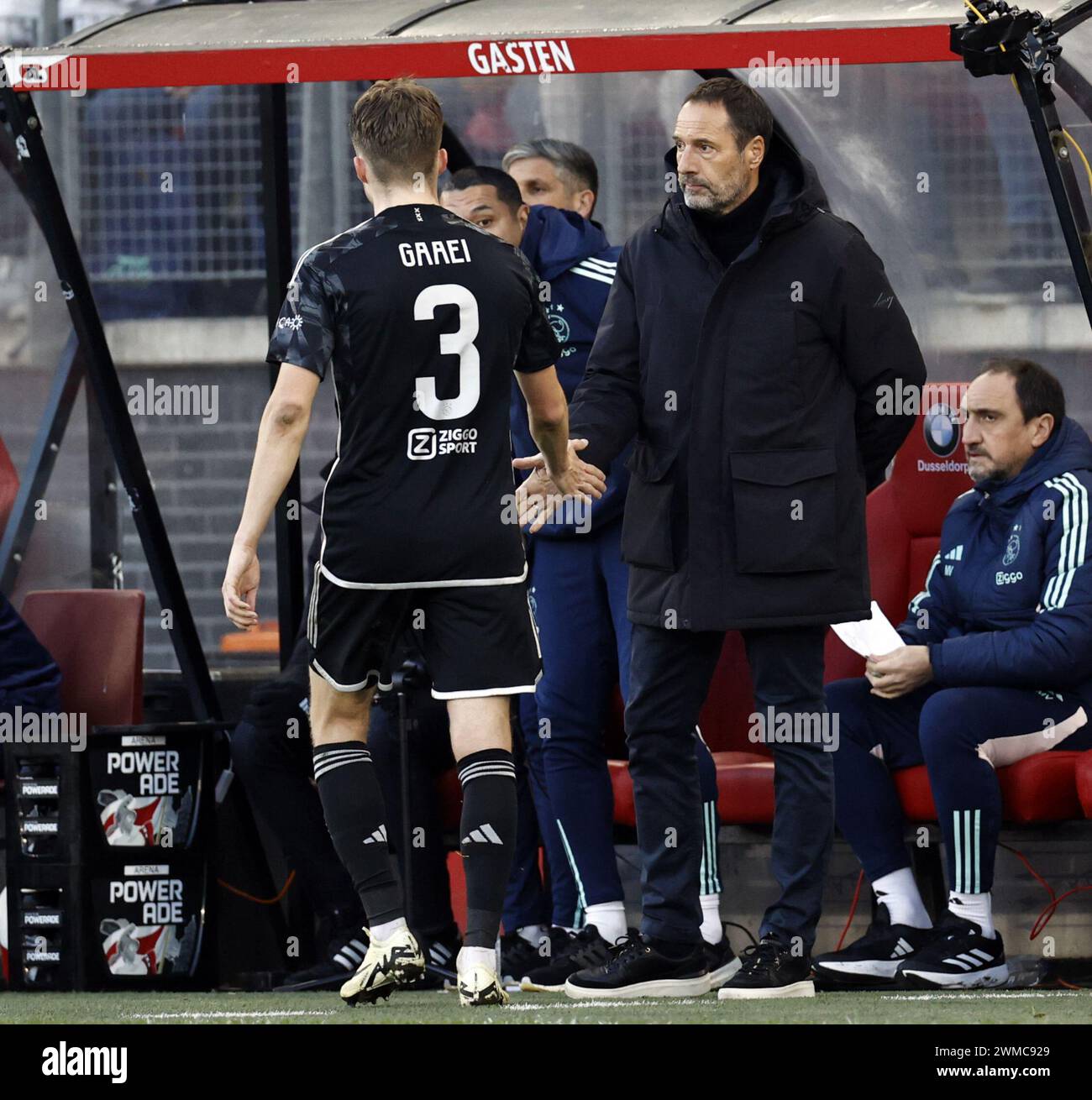 ALKMAAR - (l-r) Anton Gaaei of Ajax, Ajax coach John van't Schip during ...