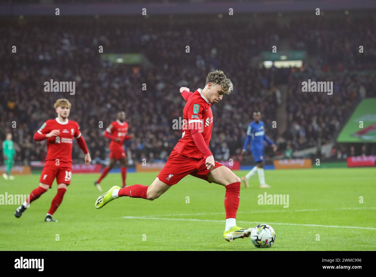 Bobby Clark of Liverpool crosses the ball during the Carabao Cup Final ...
