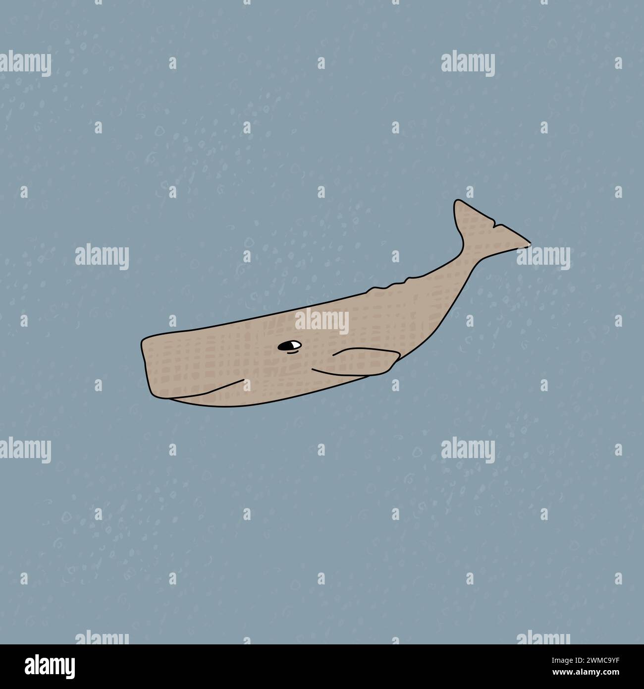 Sperm whale textures hand drawn vector illustration. An animal of ...
