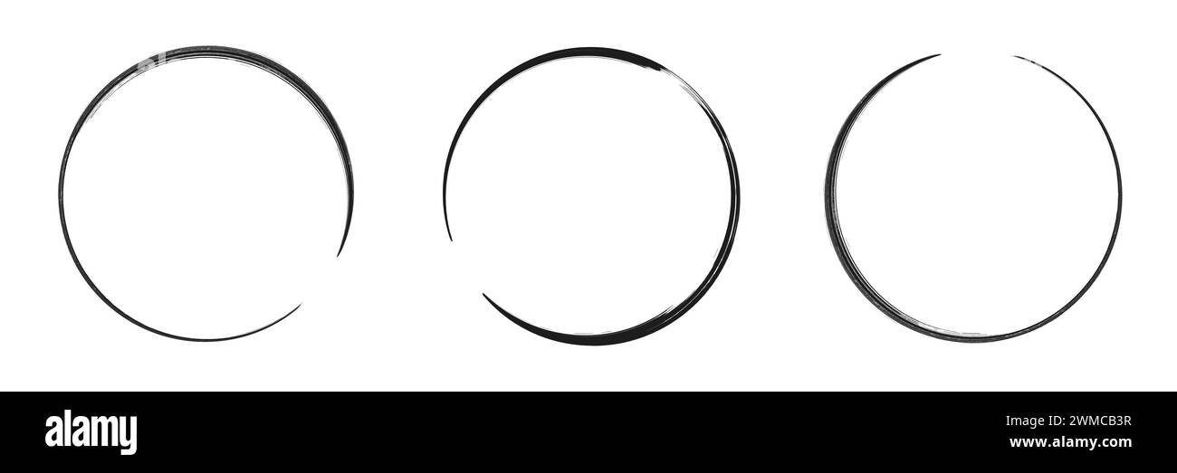 Collection hand drawn round shape. Sketch of circular doodles with a ...