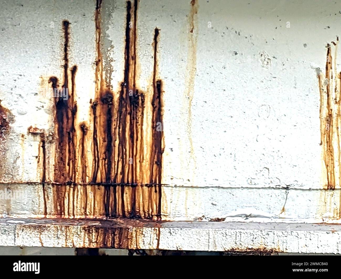 A Rusty Metal Silo Building Close Up With Water Lines Stock Photo - Alamy