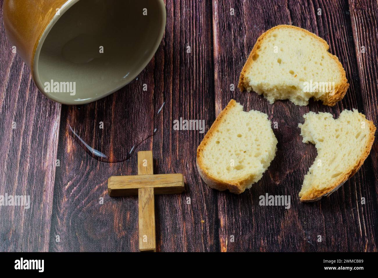 Lent season - Bread, water and bible Stock Photo - Alamy