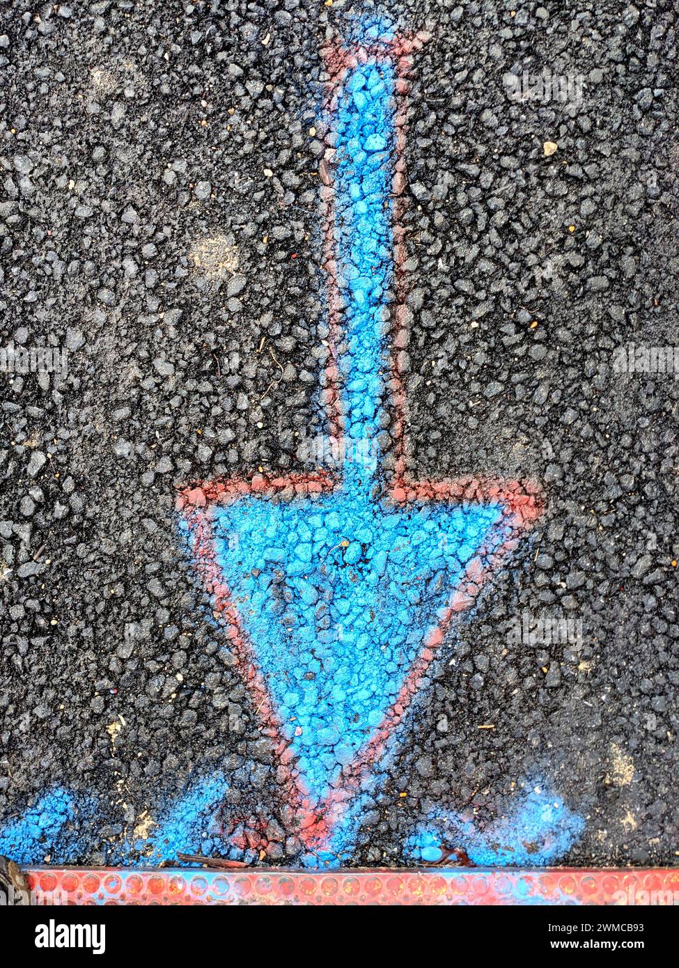 Road paint marking blue arrow hi-res stock photography and images - Alamy