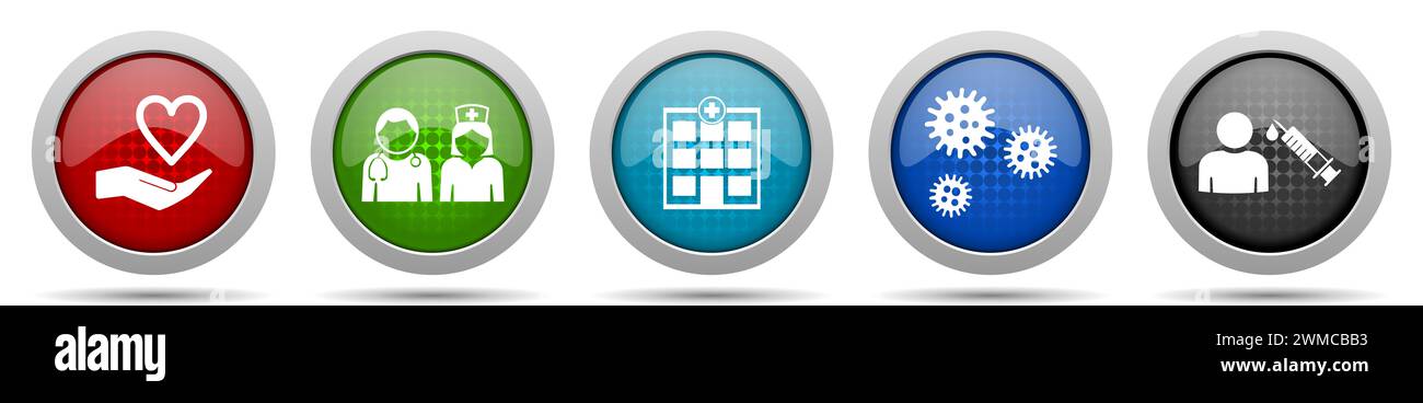 Medical icons, miscellaneous buttons such as doctor, nurse, hospital ...