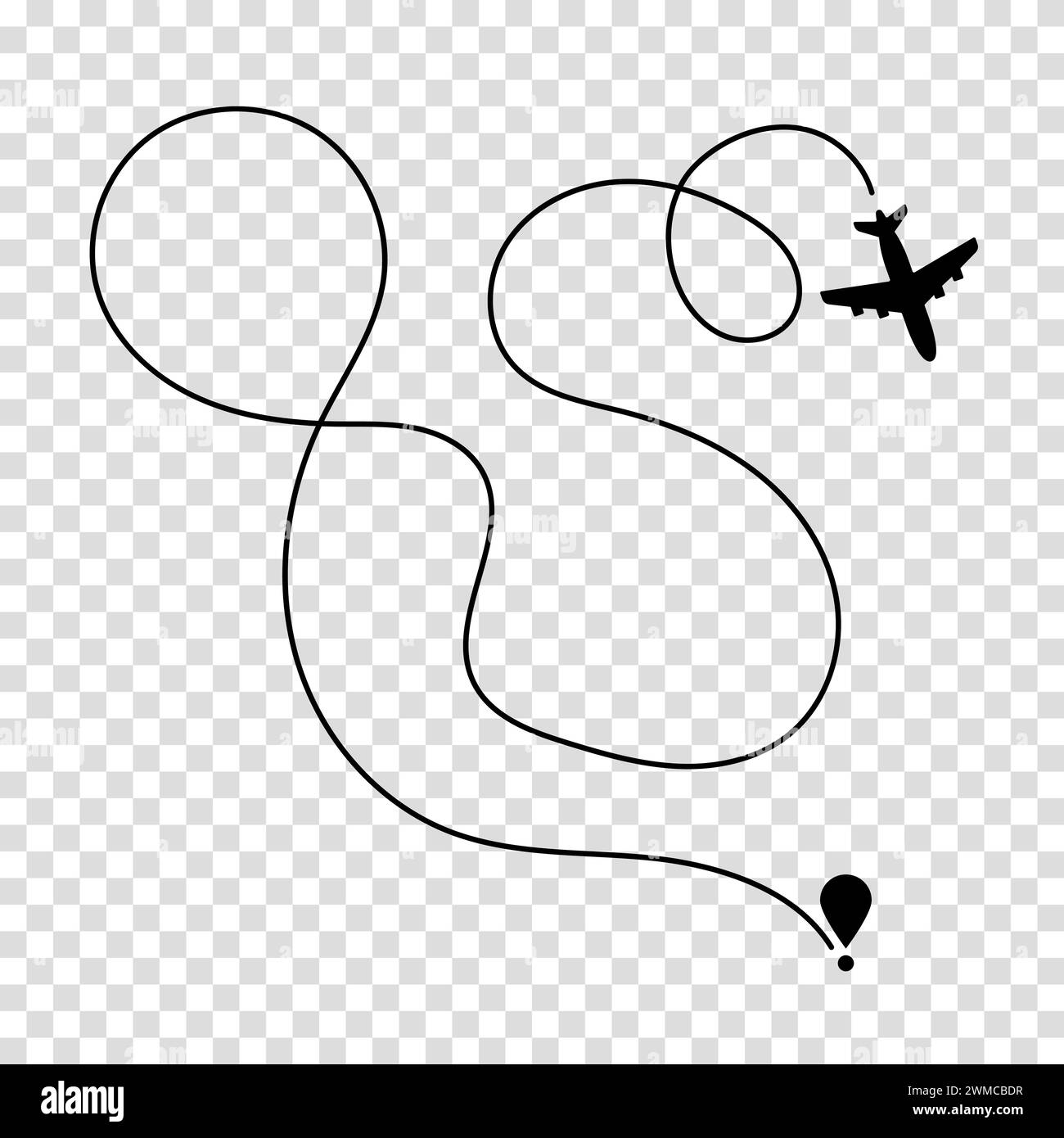 Airplane route plane path. Travel concept. Aircraft tracking. Vector ...