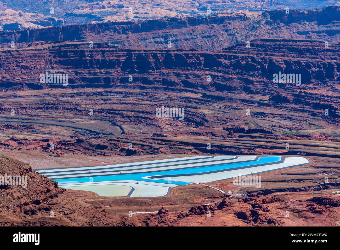 Solar evaporation ponds at Dead Horse Point State Park near Moab, Utah ...