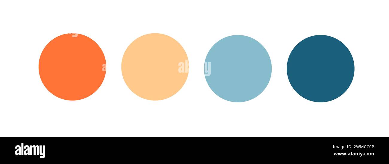 Color set illustration in circle shape isolated on white background ...