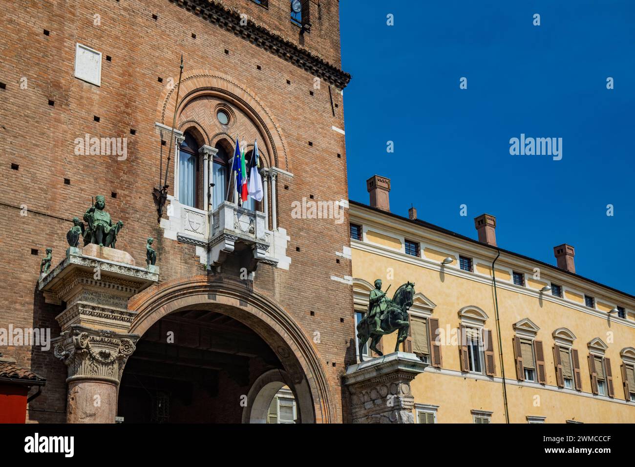 June 4, 2023 - Ferrara, Emilia Romagna, Italy. The Victory Tower and ...