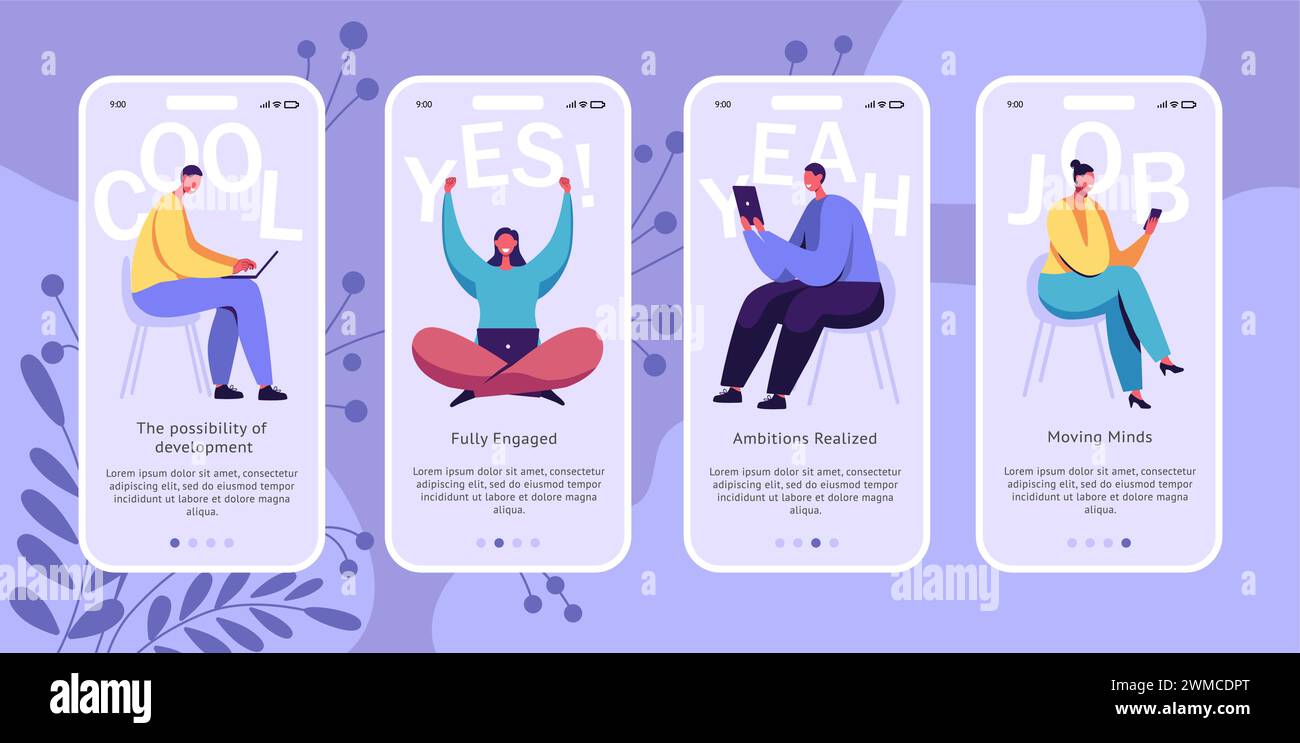Onboarding mobile app page Stock Vector Images - Alamy