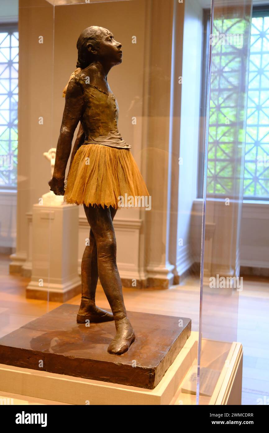 The statue of Little Dancer Aged Fourteen (1878-1881) by French Artist Edgar Degas display in ...