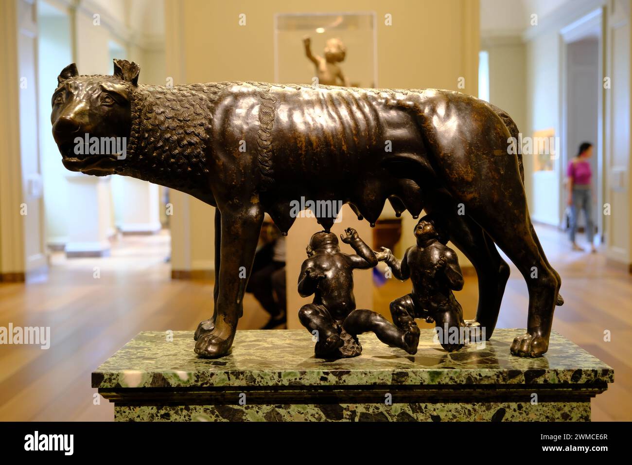 The bronze statue of She-Wolf Suckling Romulus and Remus (late 15th ...