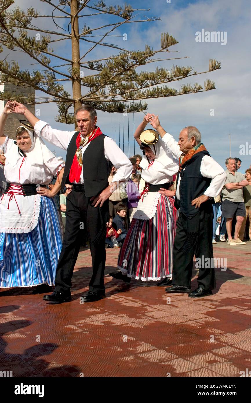 On Tenerife, Canary Islands, local people in the town of Teguise ...