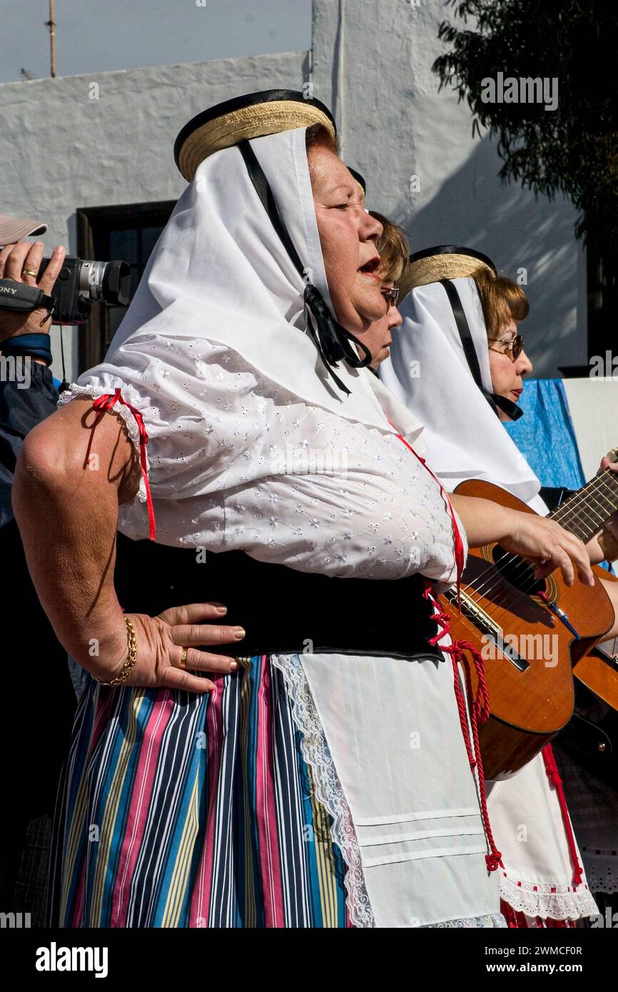 On Tenerife, Canary Islands, local people in the town of Teguise ...