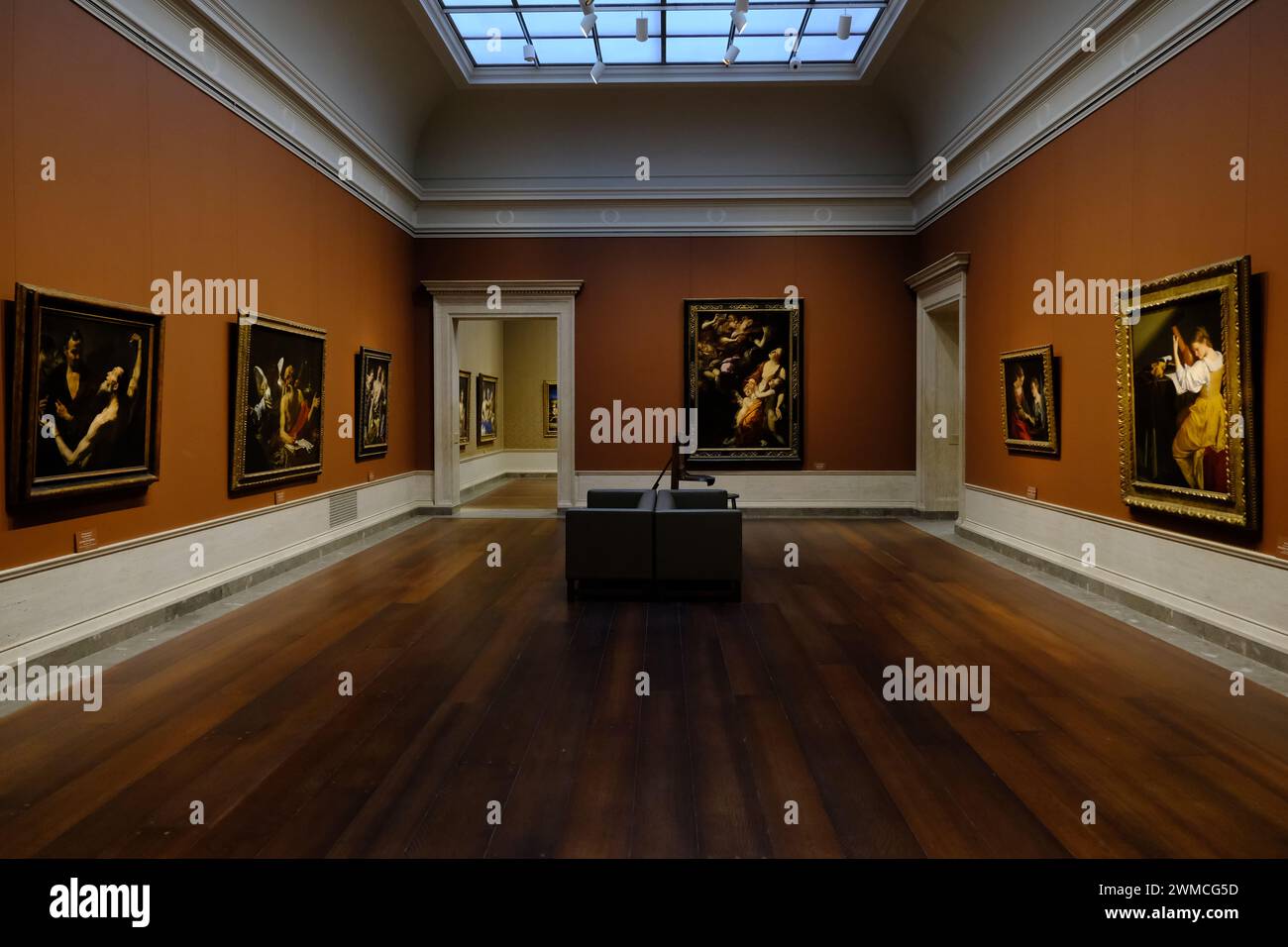 Classic oil paintings display in a gallery inside of National Gallery of Art.Washington DC.USSSA ...