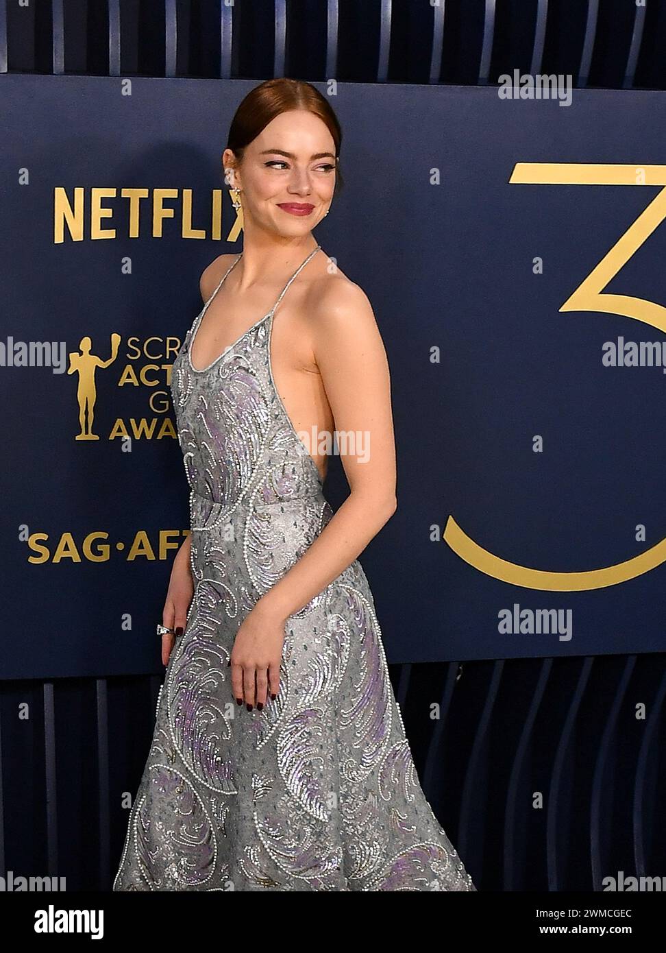 Emma Stone attends the 30th Annual Screen Actors Guild Awards at Shrine ...
