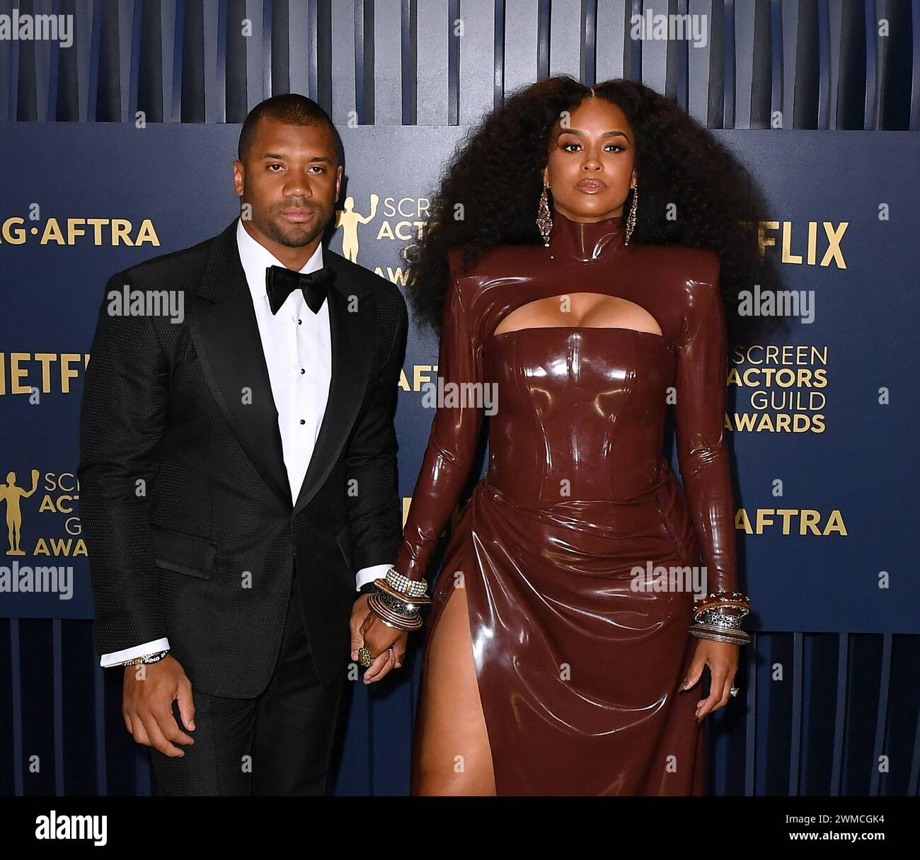 Los Angeles, USA. 25th Feb, 2024. Russell Wilson and Ciara attend the ...