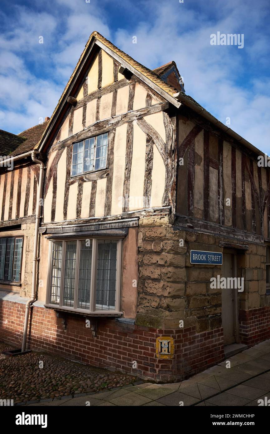 Frontage of the Lord Leycester hospital in Warwick, England showing the ...
