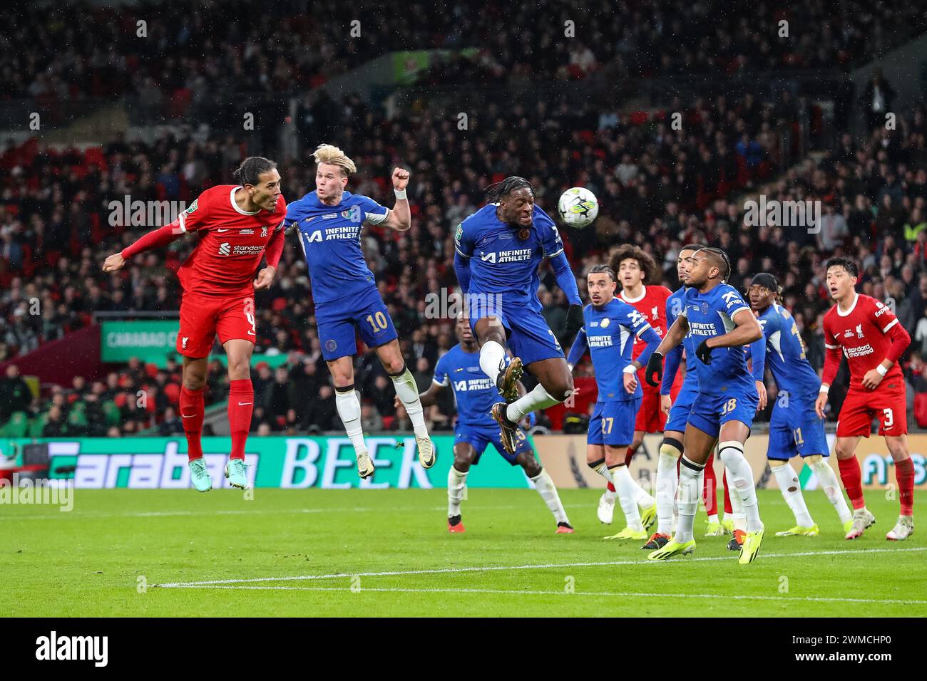 Virgil van Dijk of Liverpool scores to make it 0-1 during the Carabao ...
