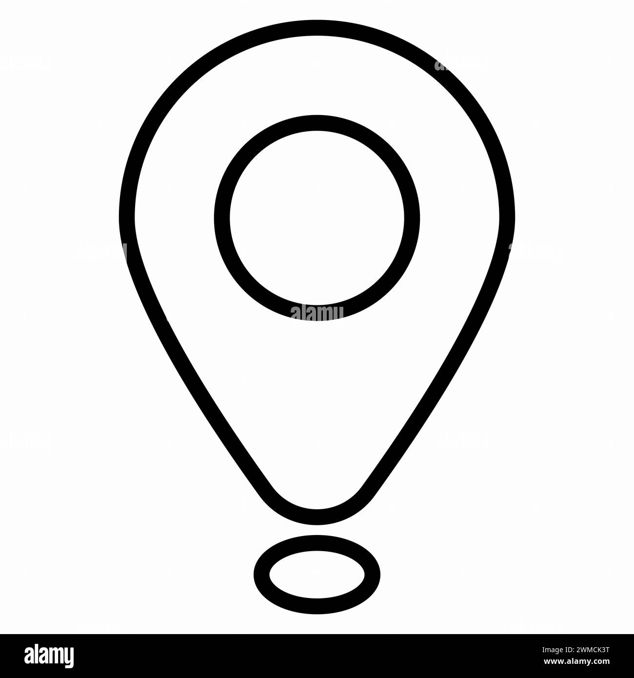 Location pin map icon. Flat design. Vector illustration sign on a white ...