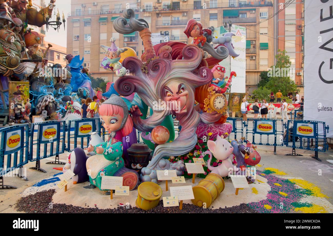 Valencia, 2021. Photograph of the monument of the Falla infantil de la ...