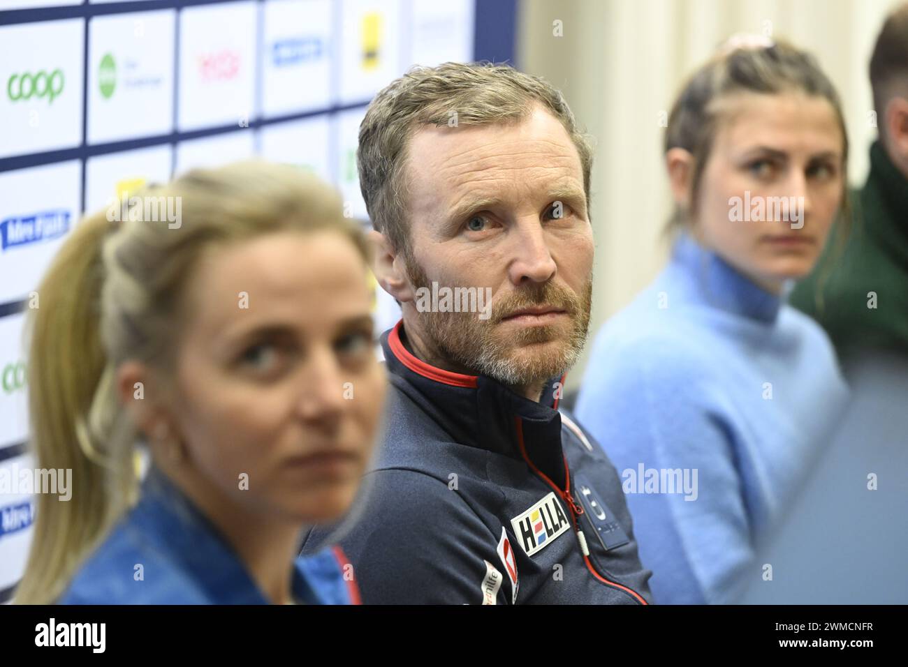 STOCKHOLM, SWEDEN 20240225Simon Eder, Austria, during Sunday's press ...