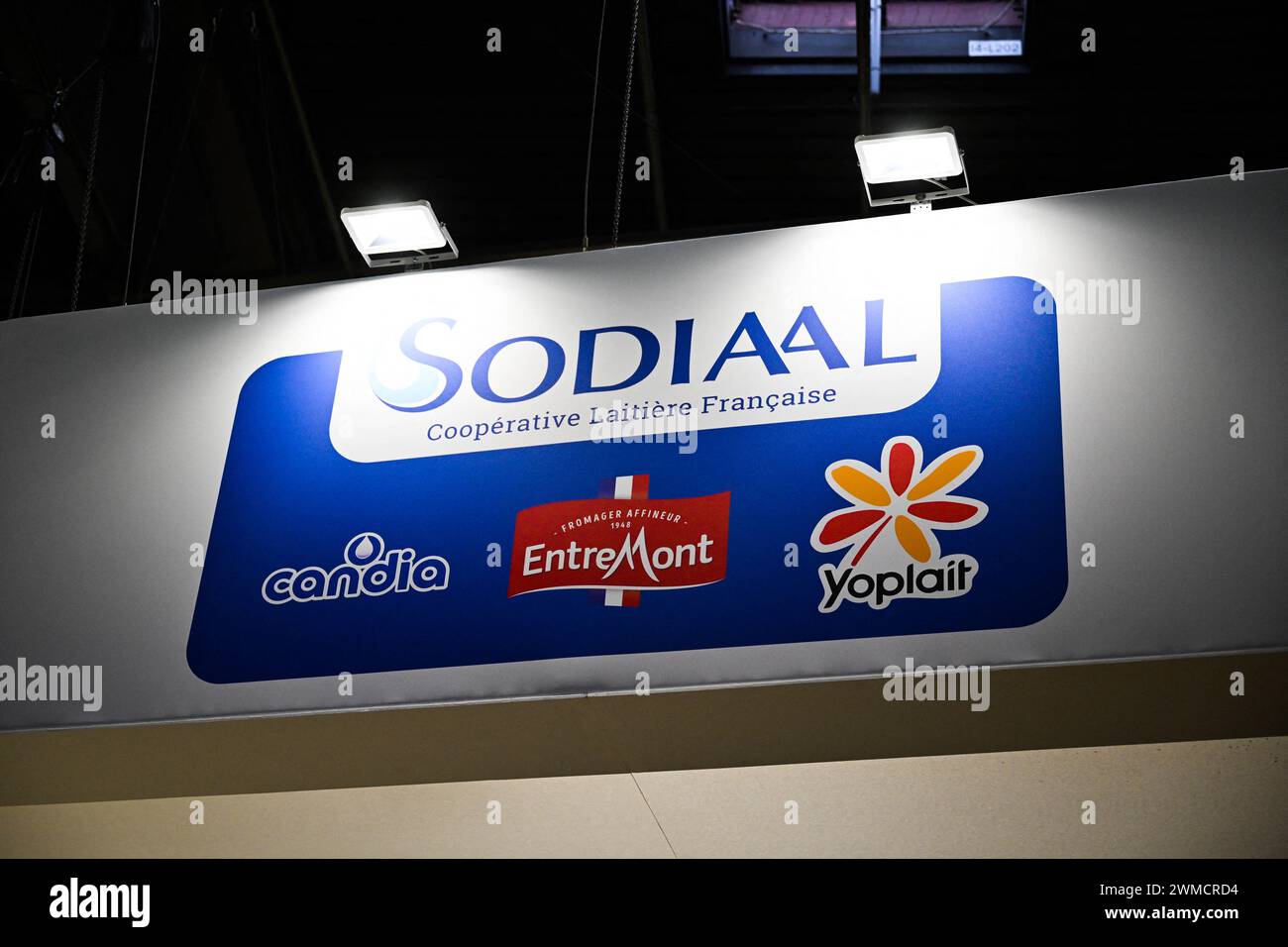 Paris, France. 25th Feb, 2024. Illustration of the logo SODIAAL during ...