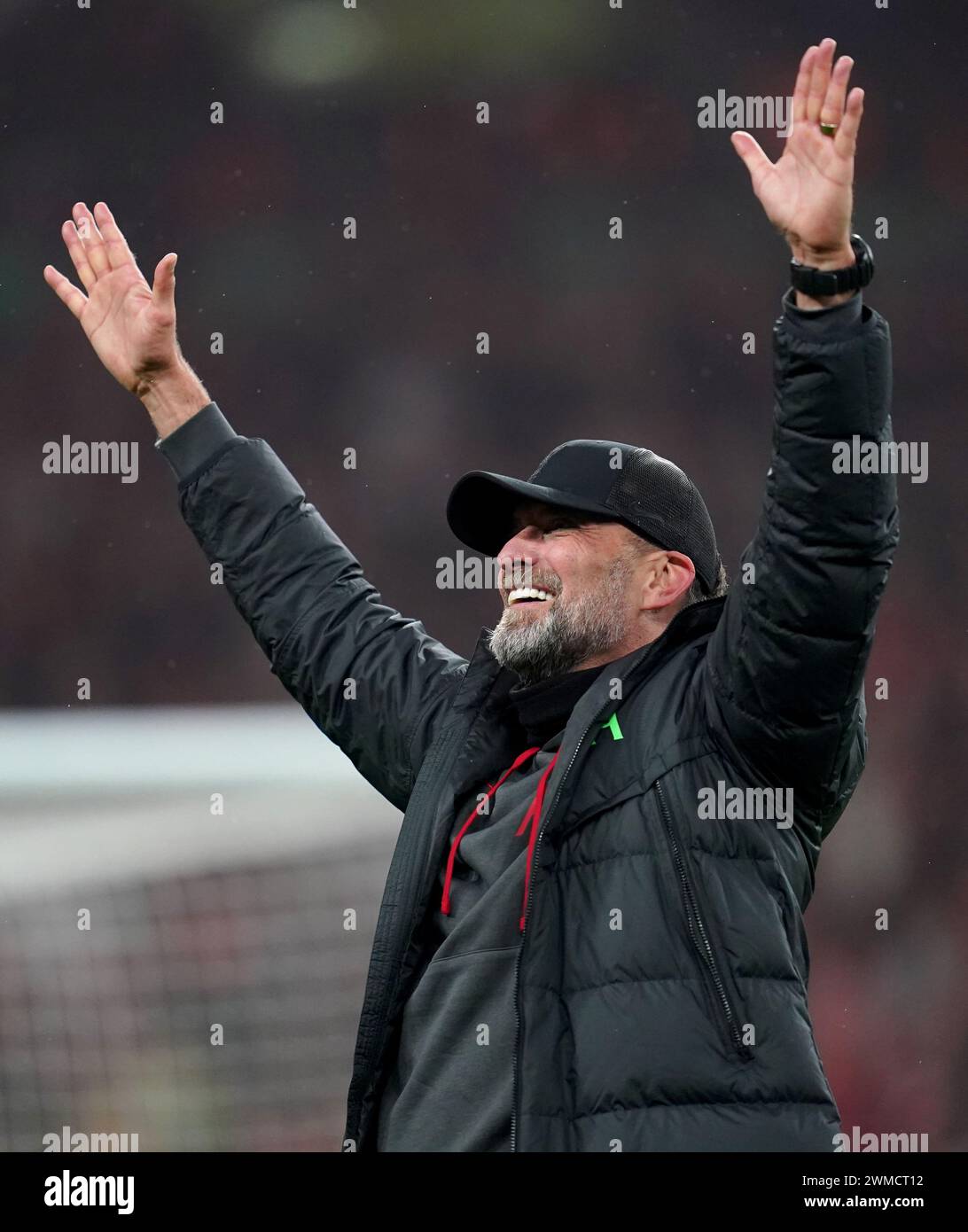Liverpool manager Jurgen Klopp celebrates after the Carabao Cup final ...