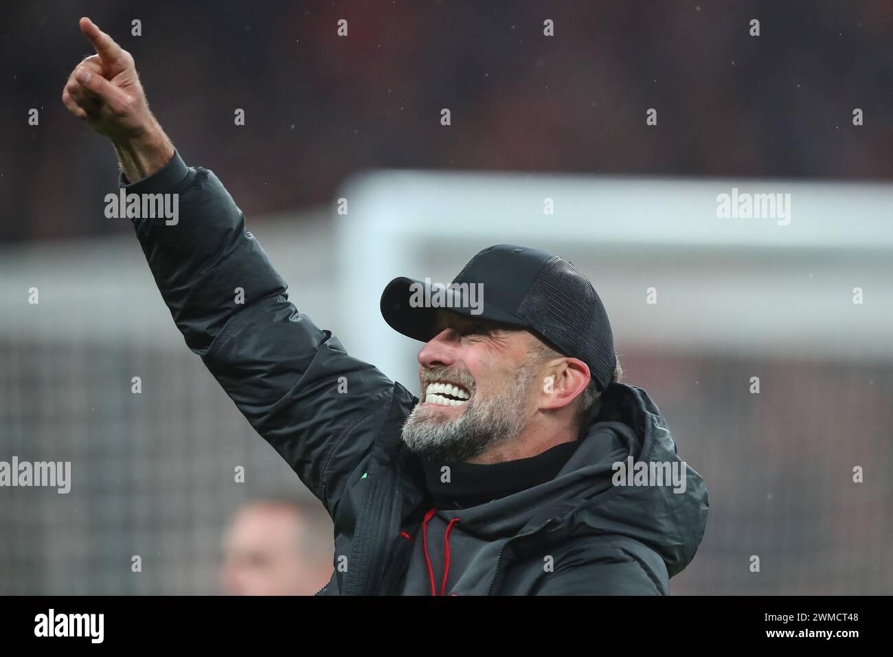 Jürgen Klopp manager of Liverpool celebrates the win with the fans ...