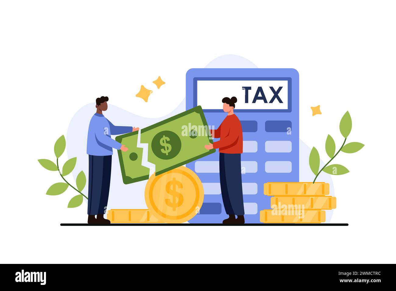 Tax deduction, reduction of company income due to taxation policy. Tiny ...